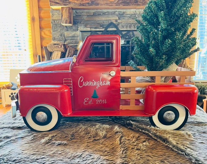 Gigantic Red Metal Truck. Personalized. Vintage. Farmhouse. Table Decor ...