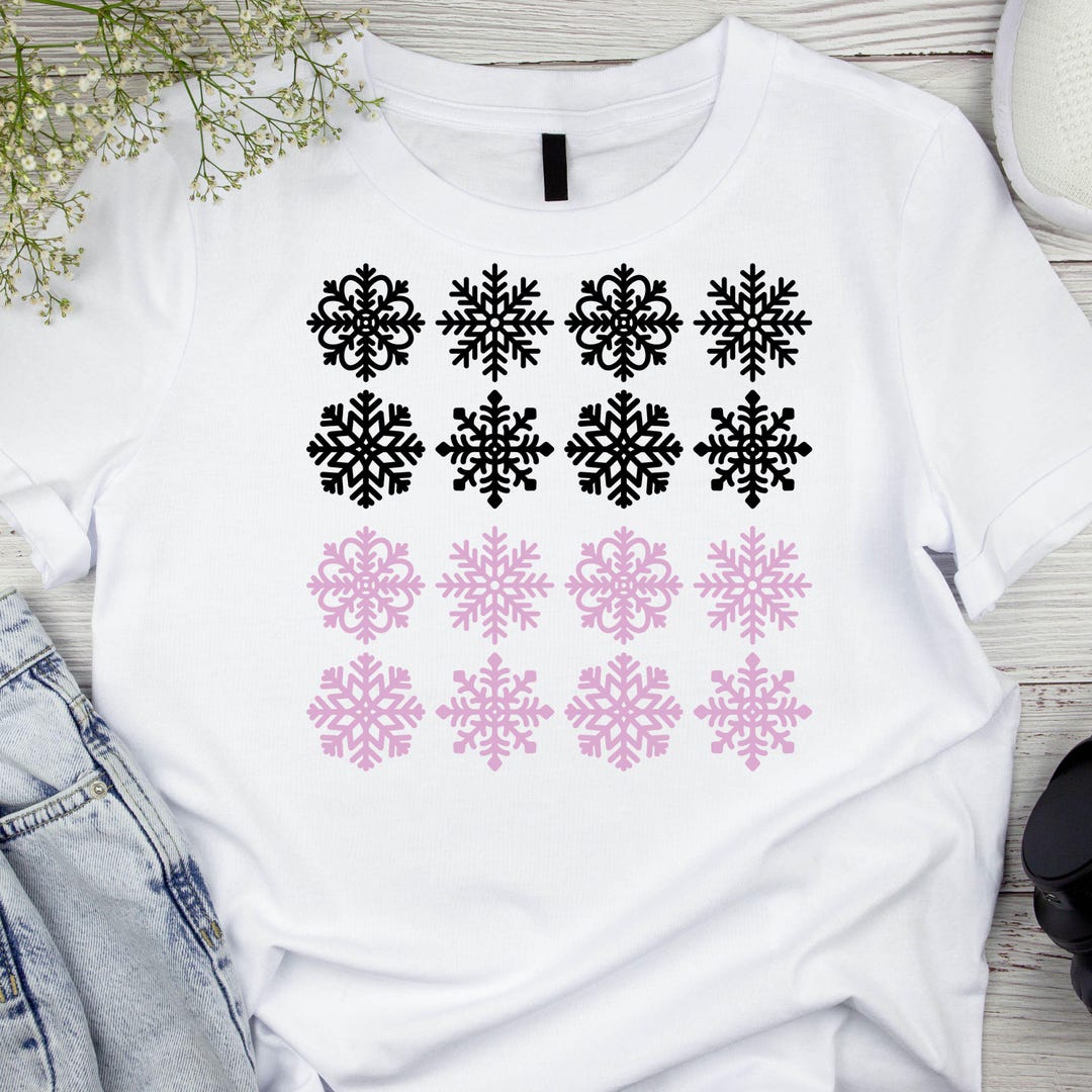DTF Ready to Press Transfer. Bundle of 8 Snowflakes in 3 Colors Options ...