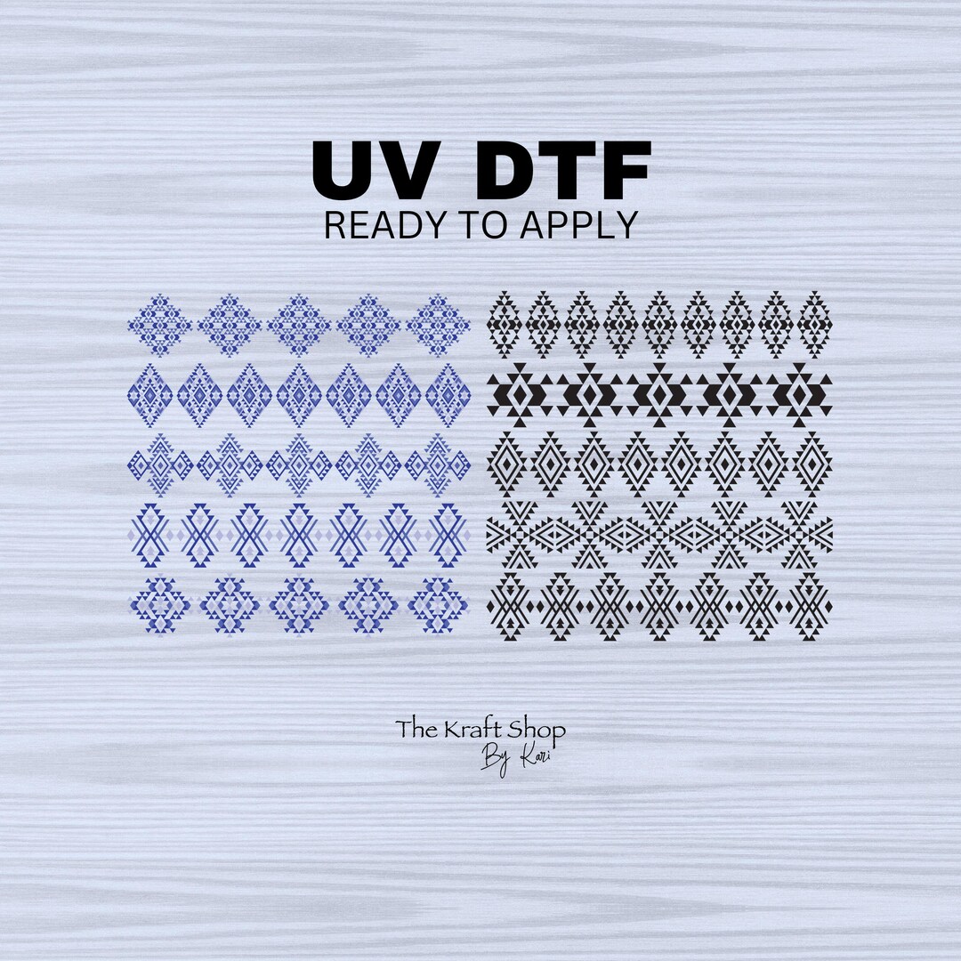 UV DTF Sticker Print. Aztek Sheet of Elements Black or Blue Decals ...