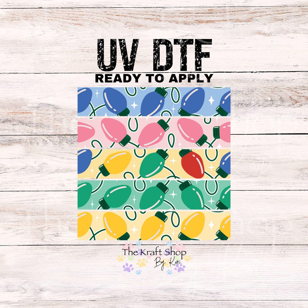 UV DTF Sticker Print Christmas Light Strands Bands Mixed Media Bundle ...