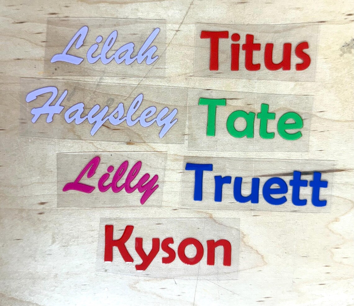 Custom UV DTF Names. Ready to Apply. Permanent Sticker. No Heat ...