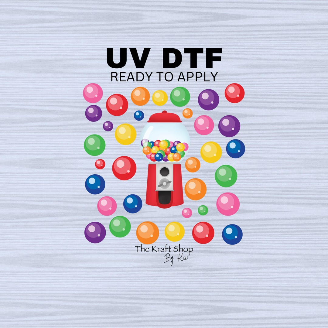 UV DTF Sticker Print. Bubblegum Gumball Machine Element Bundle of ...