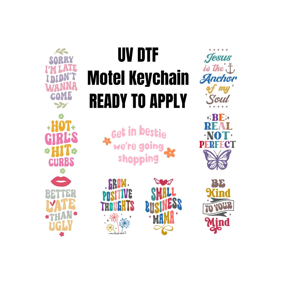 UV DTF Sticker Decal Prints for Motel Keychains. Permanent Sticker ...