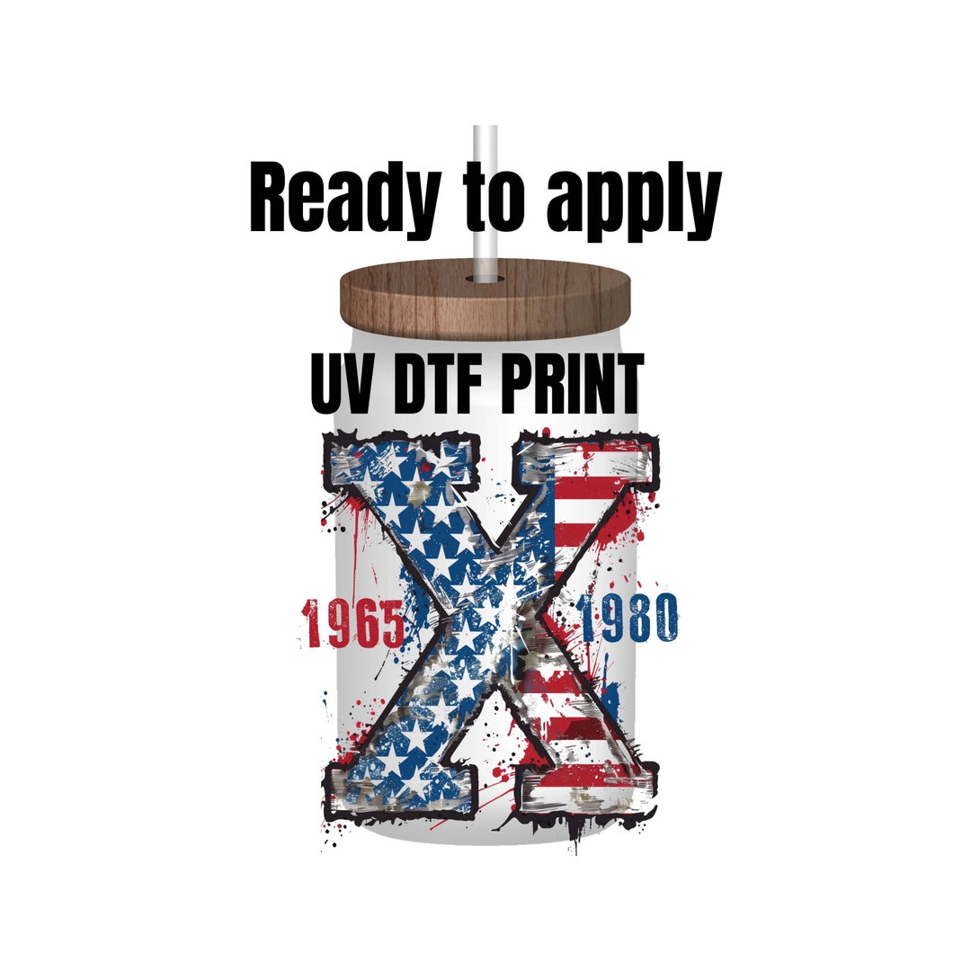 UV DTF Sticker Print. Distressed Gen X Flag Background Decal, Tumbler ...