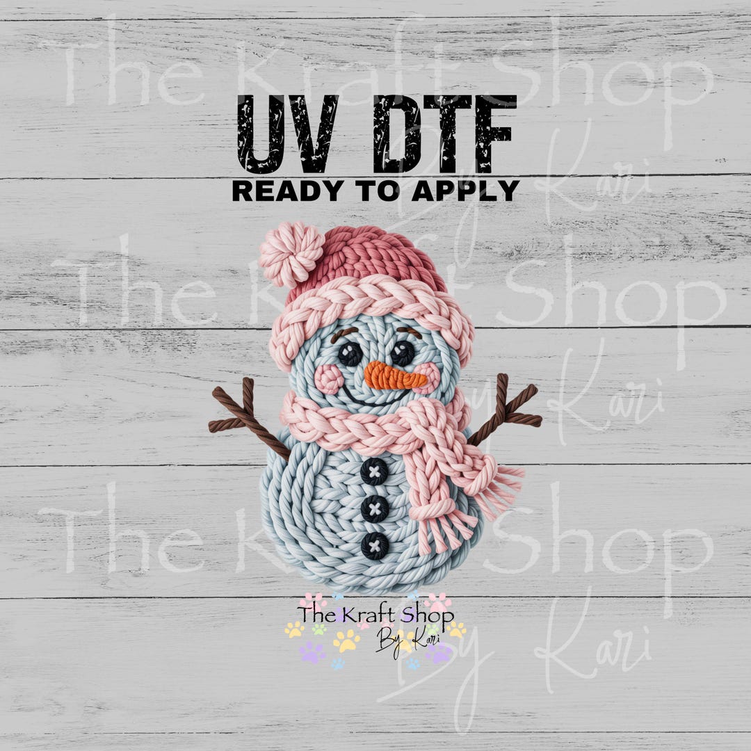 UV DTF Sticker Print Yarn Snowman Crochet Look Christmas Decal #7621 - Etsy