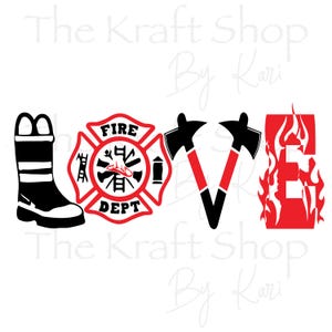 UV DTF Sticker Print. Fire LOVE Fireman Decal Permanent Sticker Tumbler ...