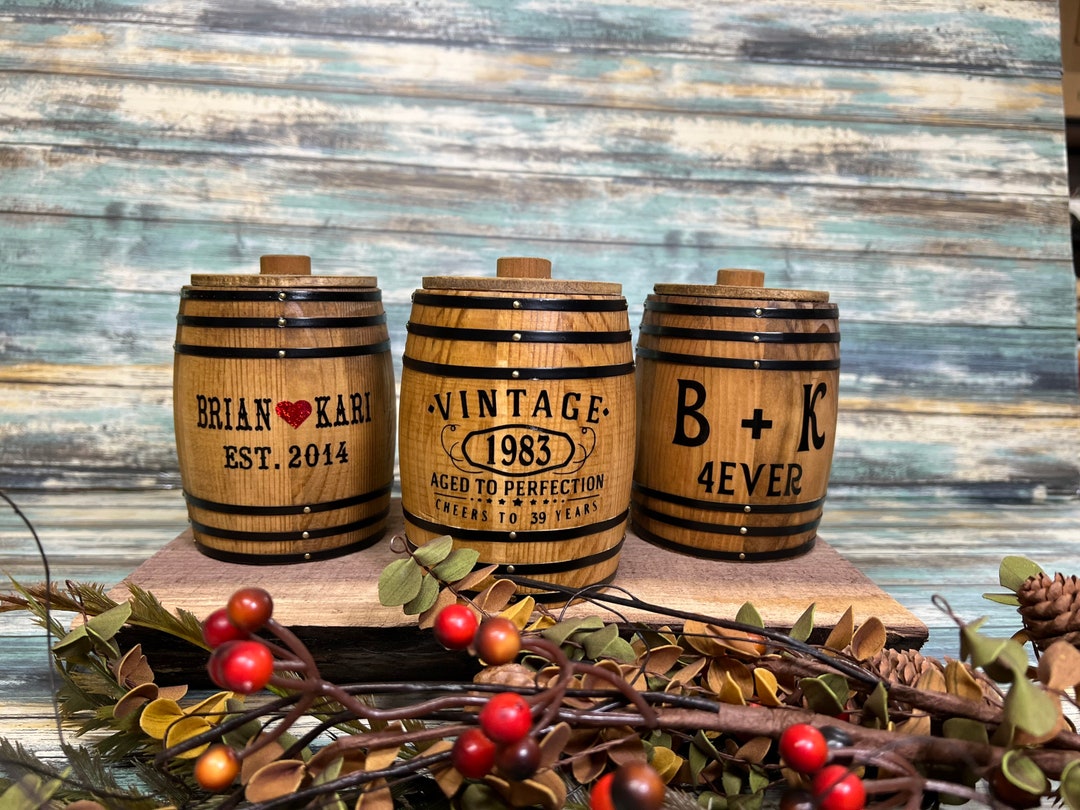 Personalized Whiskey Barrel Decorations With Handmade Lids. These ...
