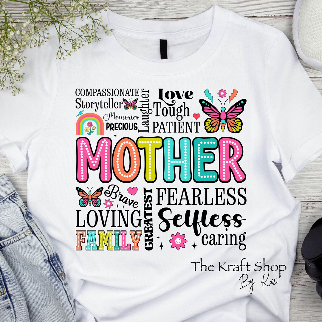 DTF Ready to Press Transfer. Mother Words Motivational Pastel Colors ...