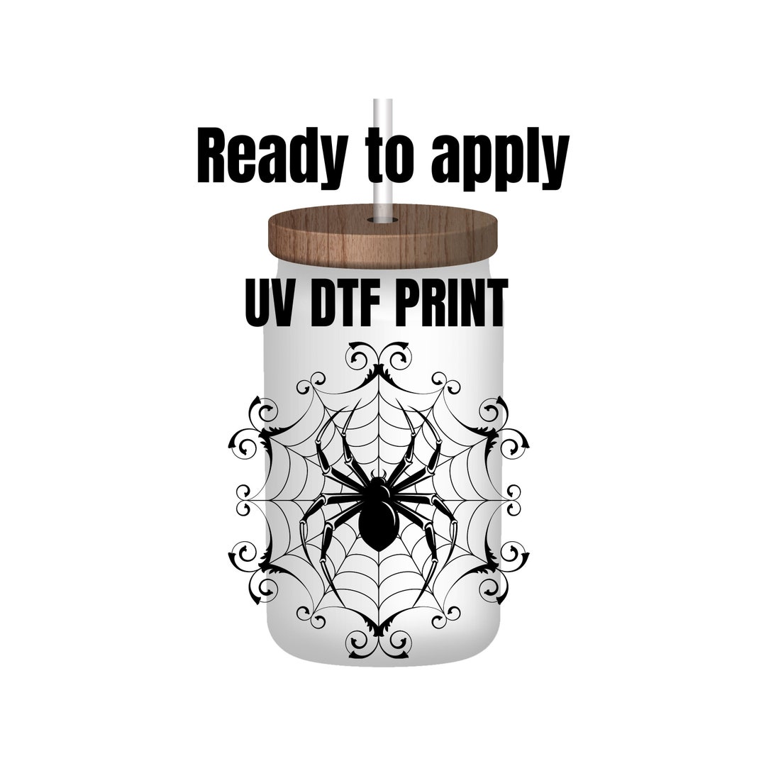 UV DTF Sticker Print. Spider Circle Web Wrap Decal, Tumbler Decal. UV ...