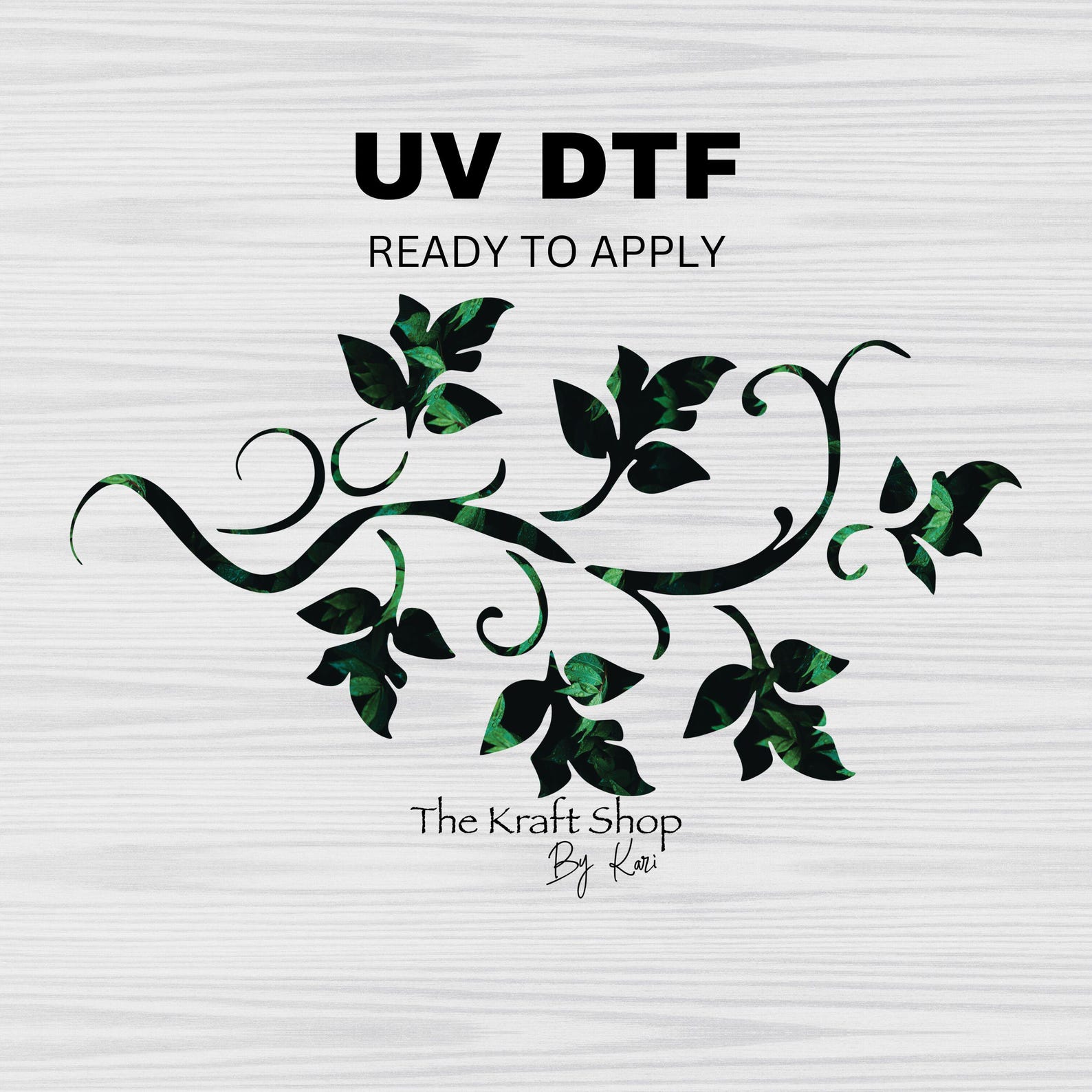 UV DTF Sticker Print Ready to Apply Ivy Leaves With Leaf Pattern Decal ...