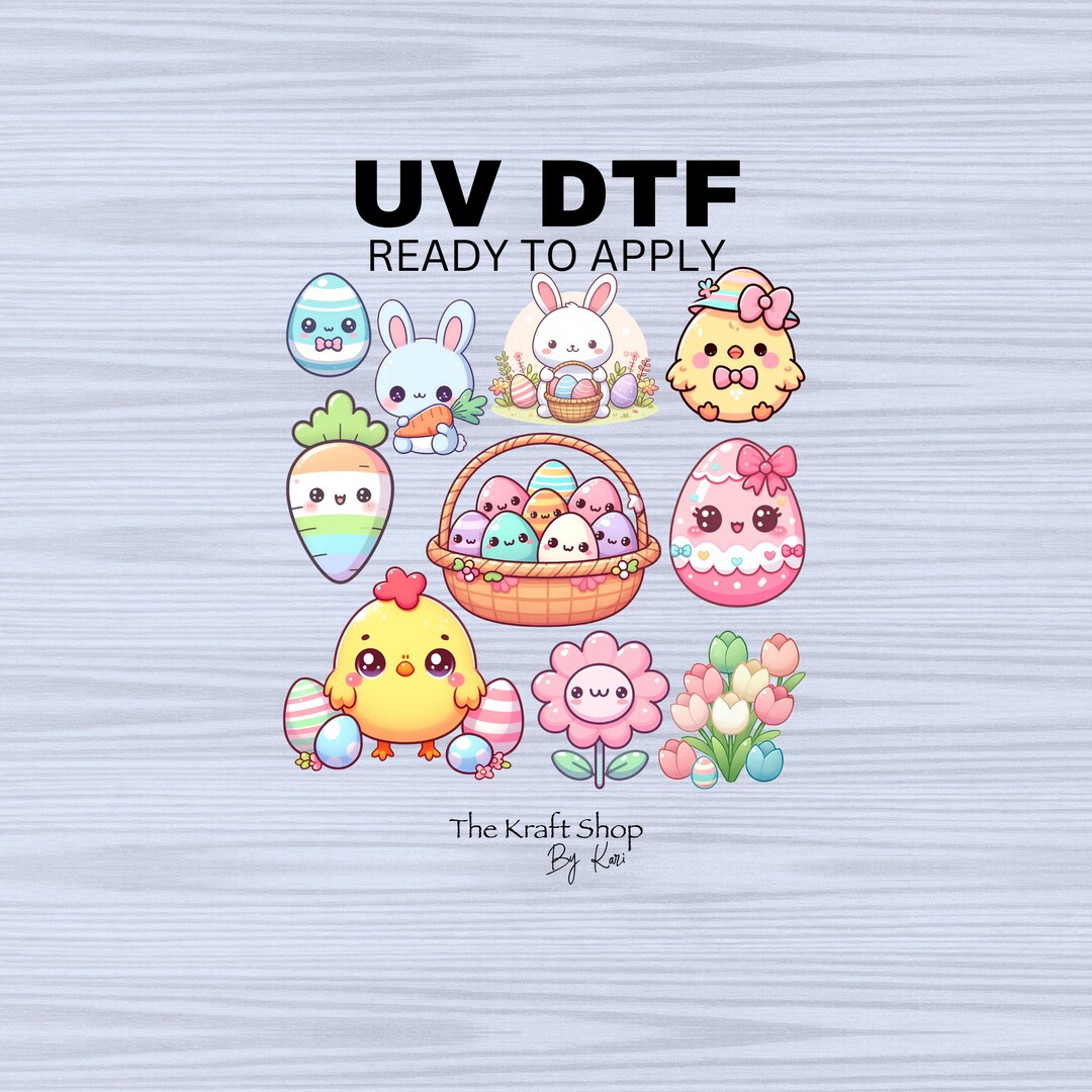 UV DTF Sticker Print Cute Kawaii Easter Element Sheet 6x6 Decal ...