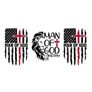 UV DTF Sticker Print Ready to Apply Man of God Flag Wrap Decal, Tumbler ...