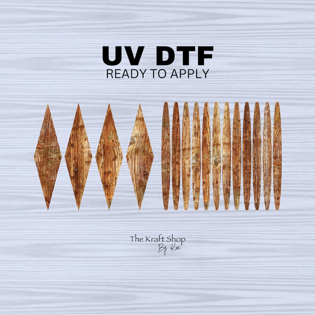 UV DTF Sticker Print. Woodgrain Strips With Wood Accents Decal, Tumbler Decal,uv Wrap for Glass ...