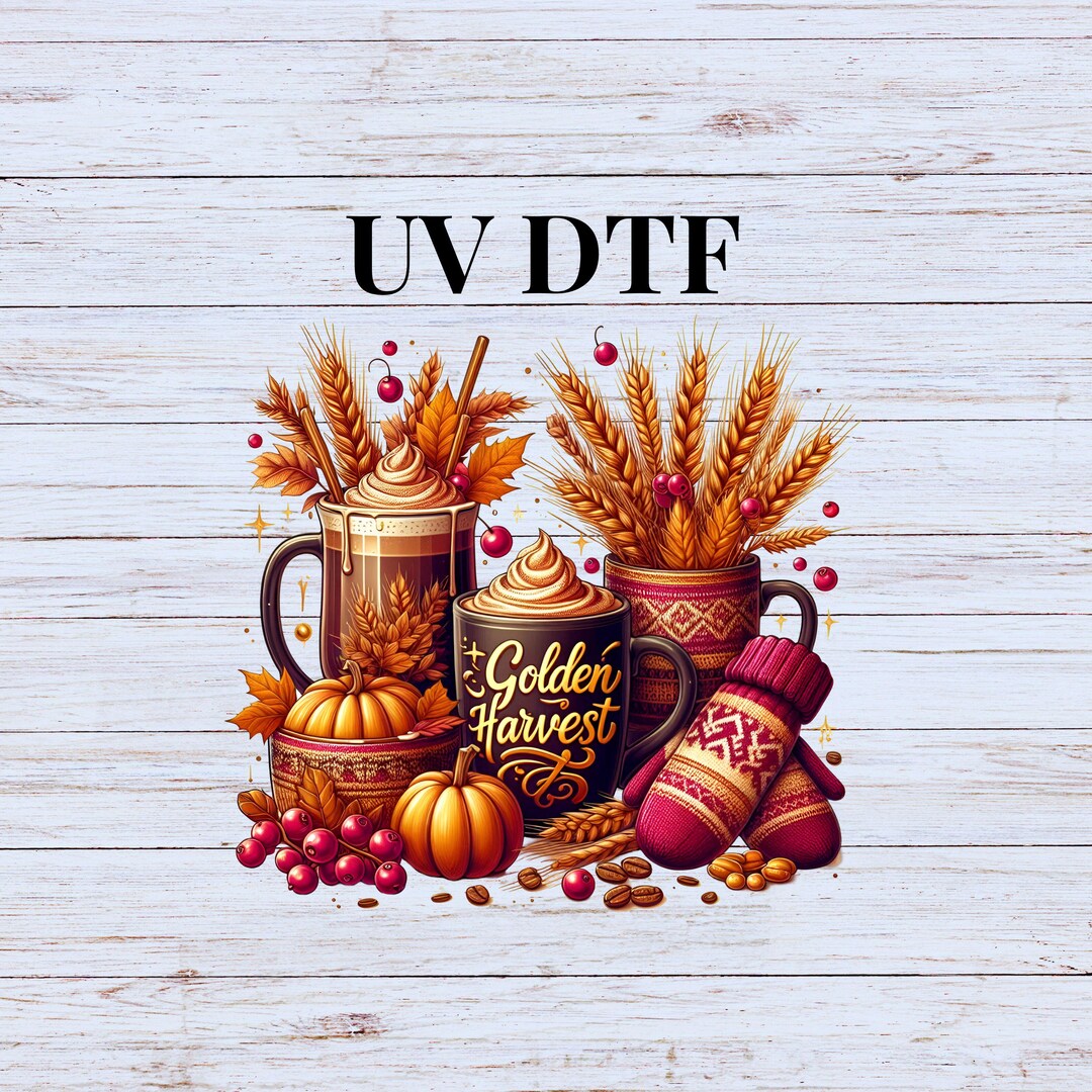 UV DTF Sticker Print Golden Harvest Fall Grouping Decal, Tumbler Decal ...