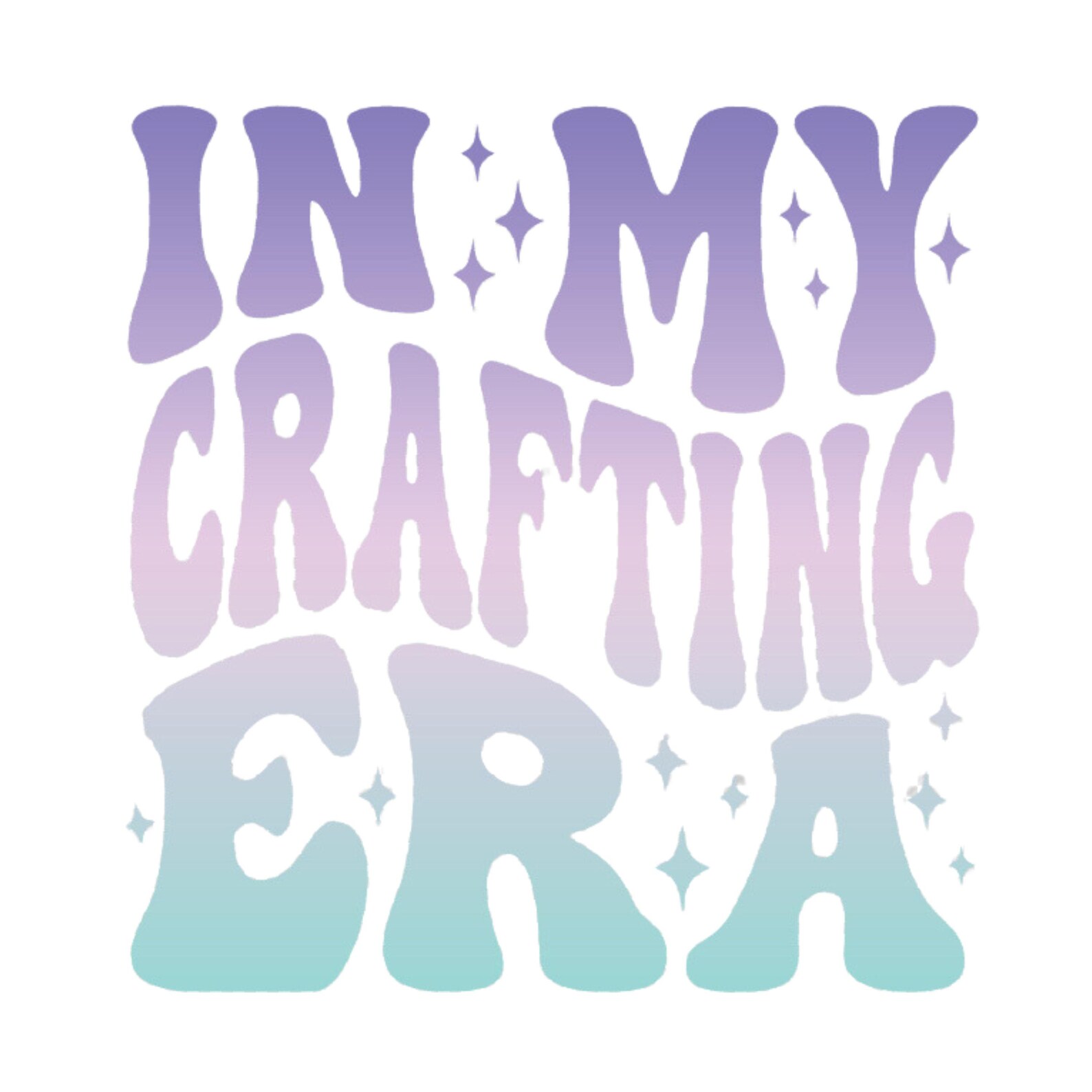 UV DTF Sticker Print. in My Crafting Era Purple and Teal Ombre Decal ...