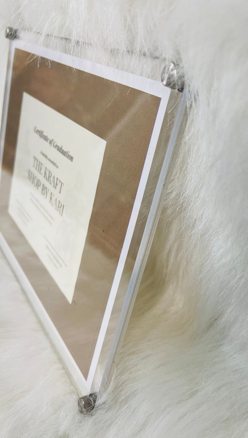 Floating Frame for Certificates. Acrylic Diploma Holder. - Etsy