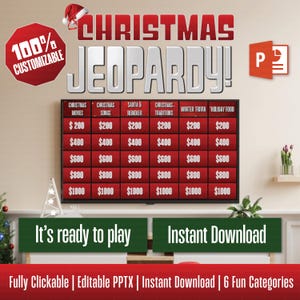 Christmas Jeopardy Game Powerpoint | Interactive Holiday Party Game ...