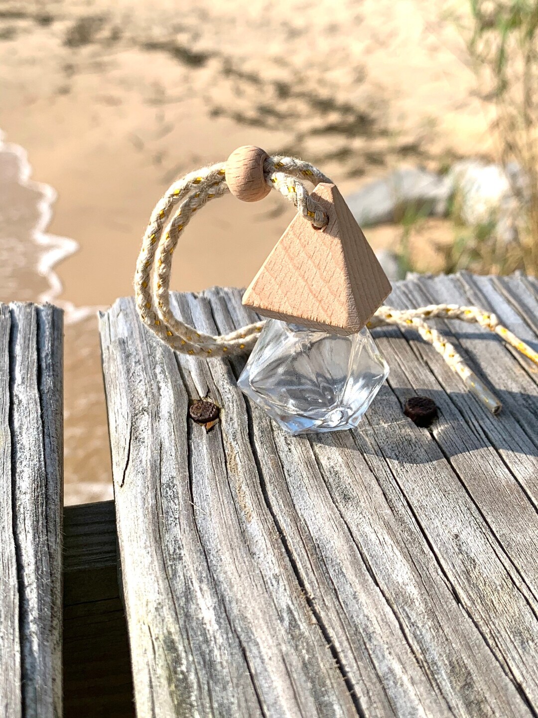 Hanging Car Diffuser, Glass and Wood, With Optional Refill - Etsy