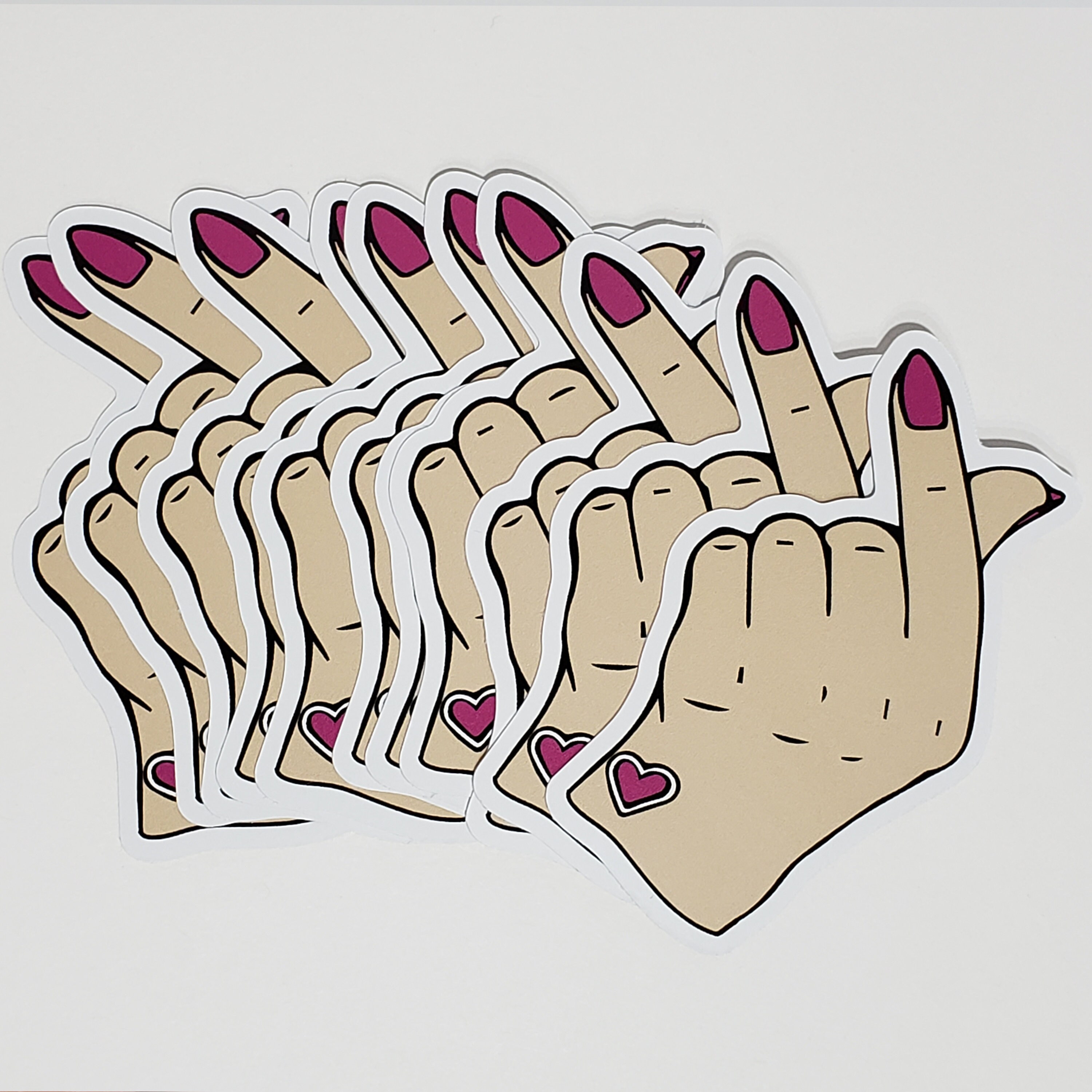 Finger Heart Sticker | Etsy