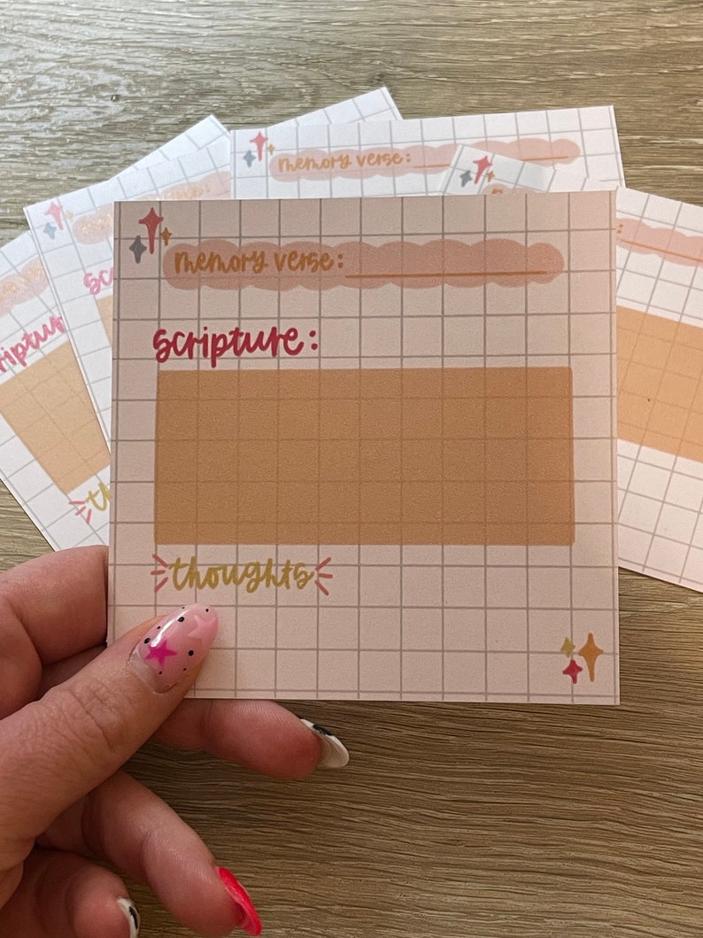 Retro Scripture Memory Cards: 4x4 Cardstock - Etsy