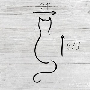 Cat Silhouette Decal, Car Decal, Laptop Sticker, Minimalist Decal, Gift ...