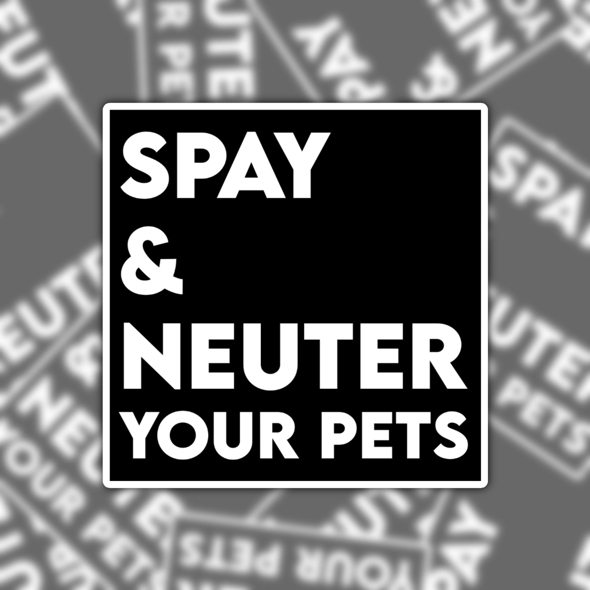 Spay and Neuter Sticker, Animal Rescue, Cat Gift, Dog Gift, Water ...