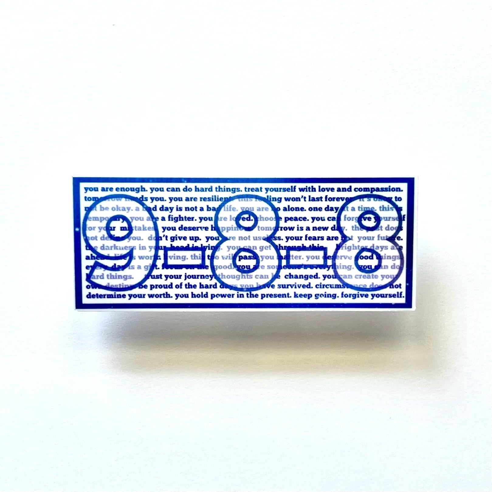 988 Affirmation Sticker, Crisis Hotline, Mental Health Sticker, Self ...