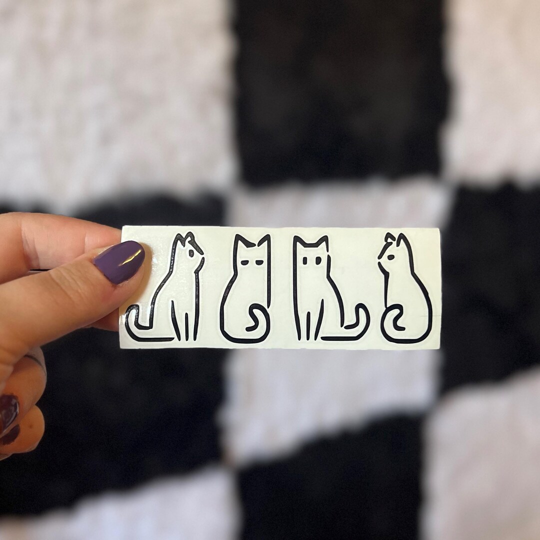 A Vinyl Decal With Some Very Small Cats, Cat Lover, Car Decal ...