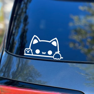 Cute Cat Peeker, Car Decal, Laptop Sticker, Cat Decal, Animal Lover ...