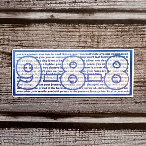 988 Affirmation Sticker, Crisis Hotline, Mental Health Sticker, Self ...