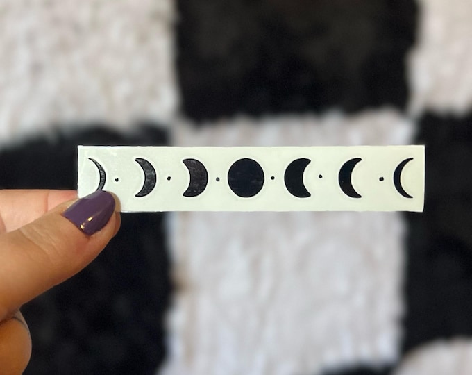 Micro Moon Phase Decal, Car Decal, Rearview Mirror Sticker, Boho Car ...