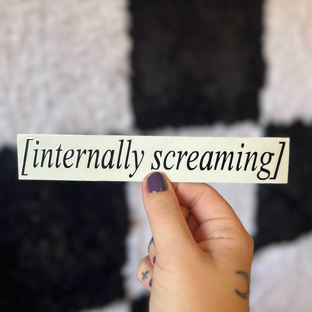 Internally Screaming Decal, Car Decal, Mirror Sticker, Funny Gift, Meme ...