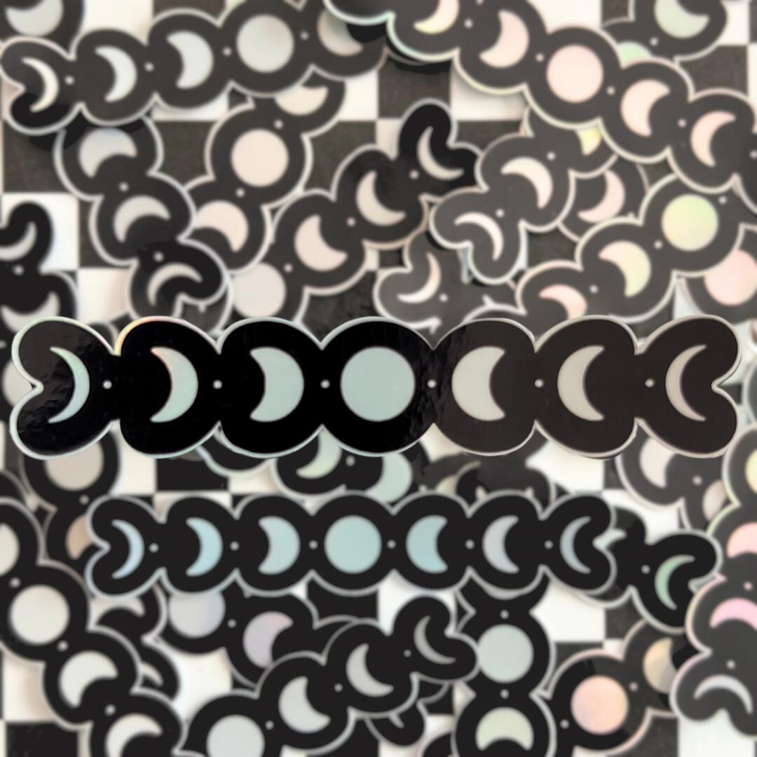 Holographic Moon Phase Sticker, Magic Sticker, Celestial Gift, Witchy ...