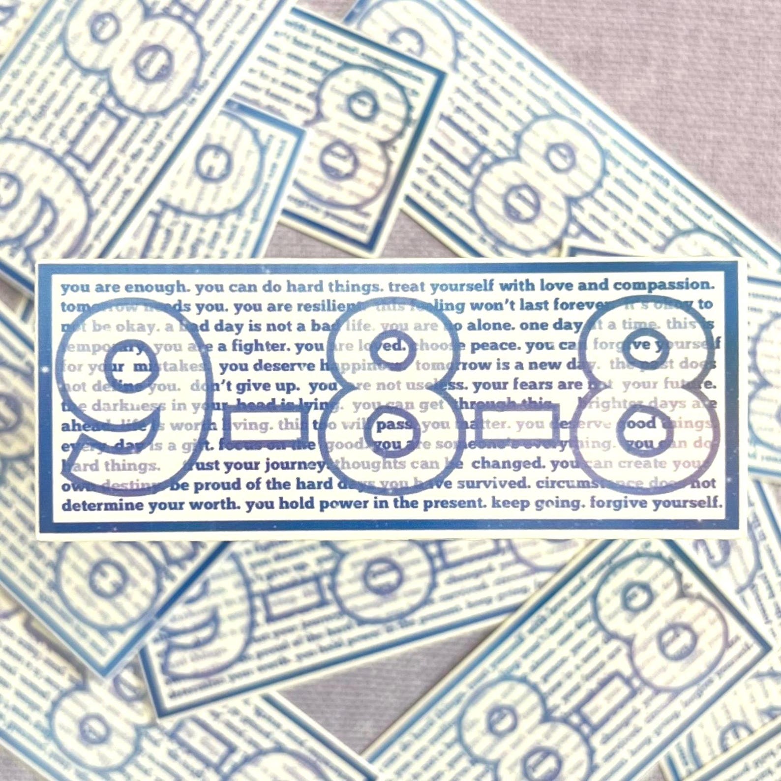 988 Affirmation Sticker, Crisis Hotline, Mental Health Sticker, Self ...