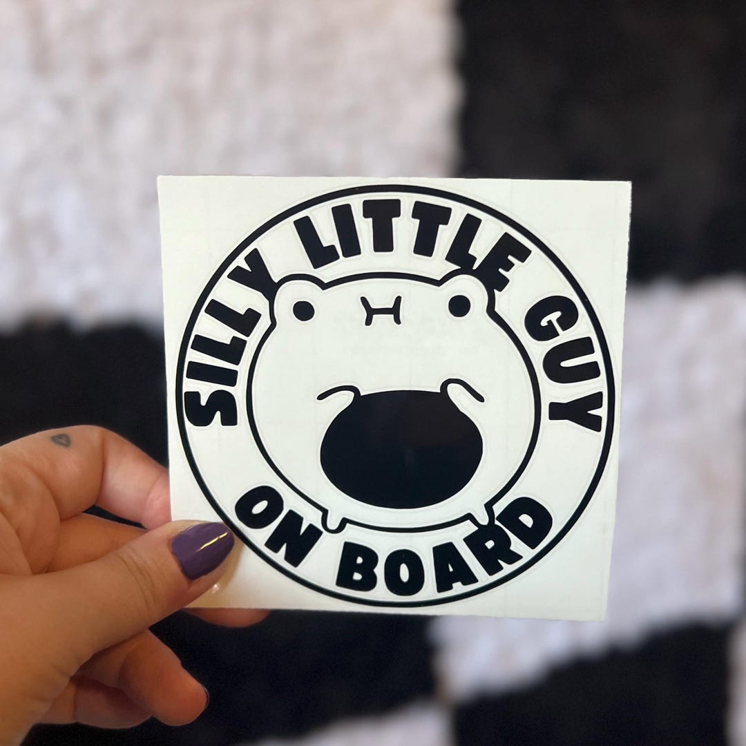 Silly Little Guy on Board Decal, Funny Car Decal, Humorous Bumper ...