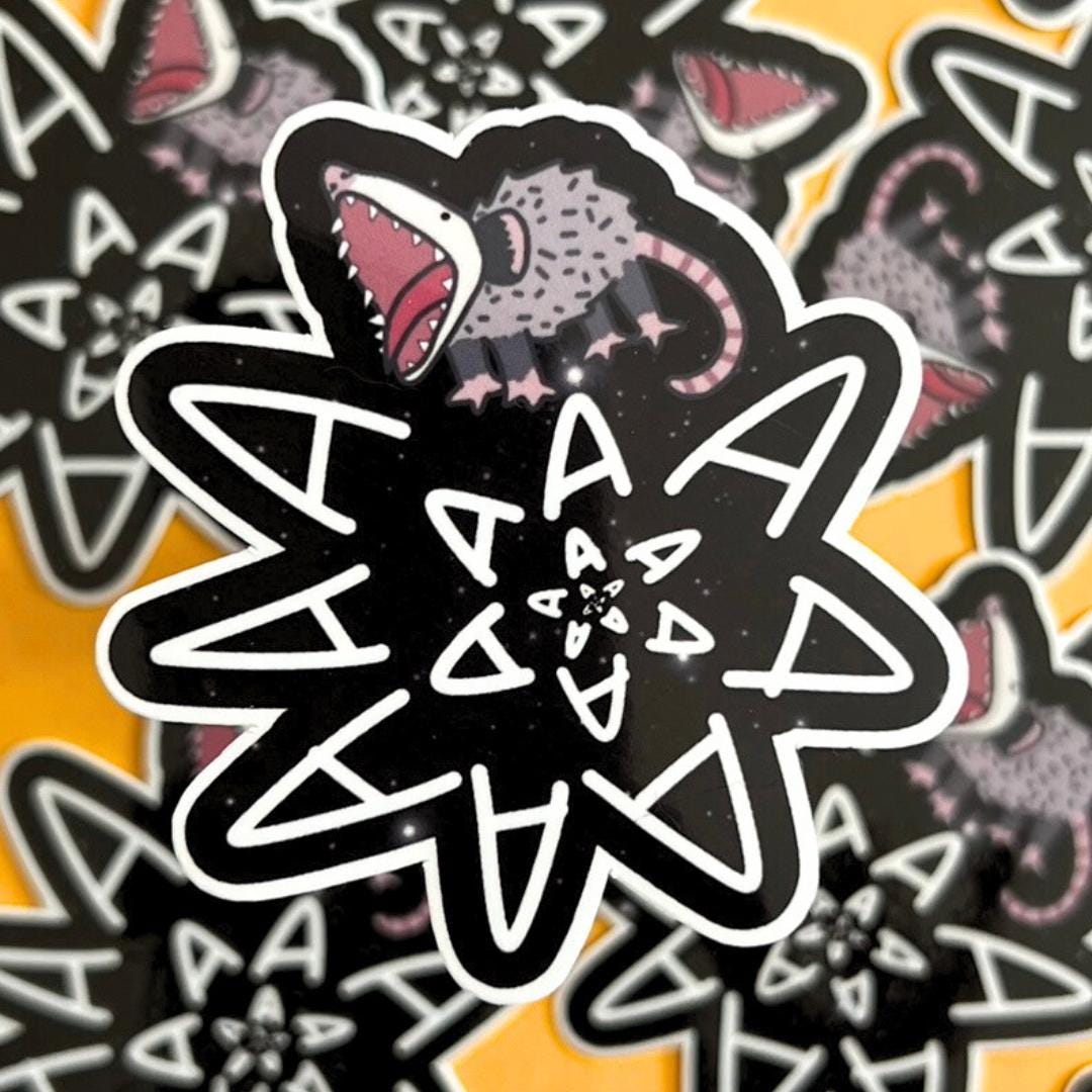 Screaming Possum Sticker, Funny Sticker, Meme Laptop Sticker, Opossum ...