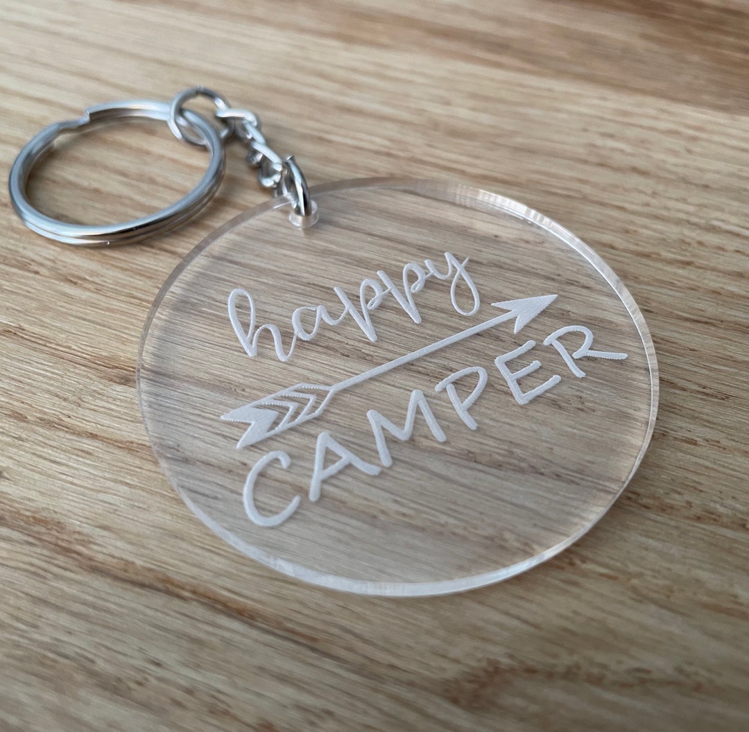 Keychain Happy Camper Made of Plexiglass - Etsy