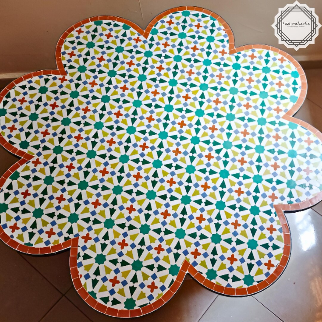 Stylish Outdoor Garden Mosaic Table Moroccan Home Decor, Mosaic Bistro Table, Handcrafted Round ...