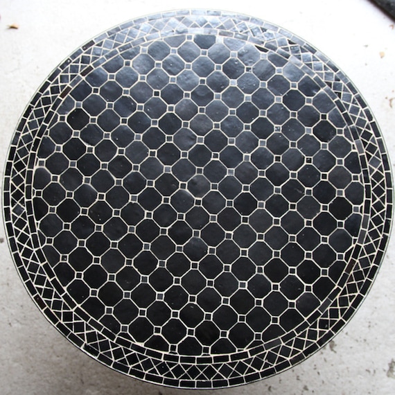 Handmade Moroccan Round Black Tiles Craft Mosaic Patio Tiles | Etsy