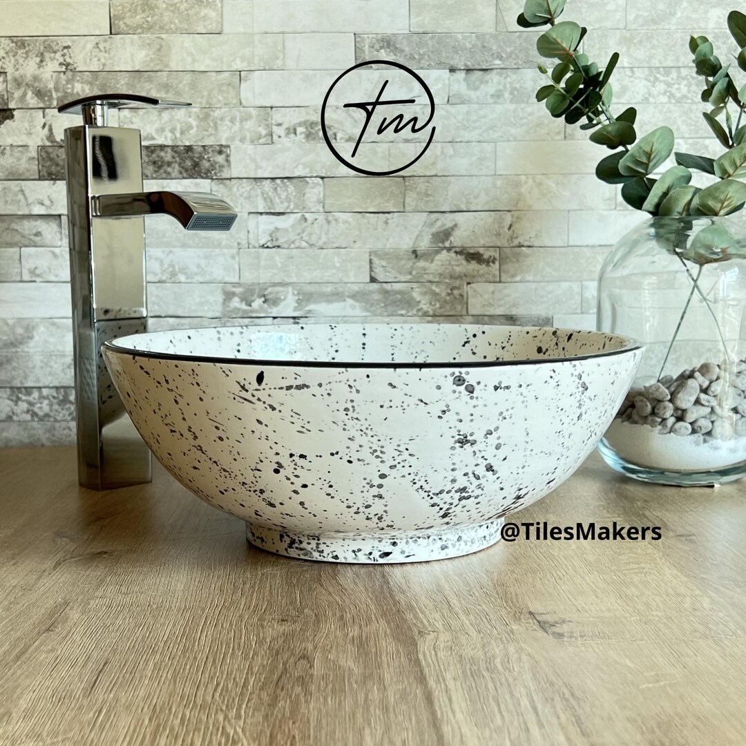 Modern Ceramic Sink Bowl – Handmade Bathroom Basin – Minimalist Wash ...