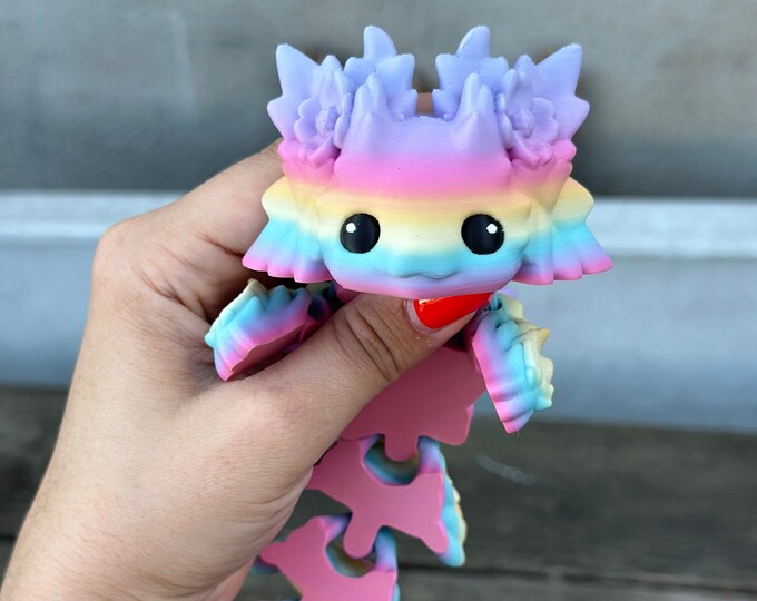3D Printed Flexi Axolotl Fidget | 3D Printed Fidget Toy | Articulated ...