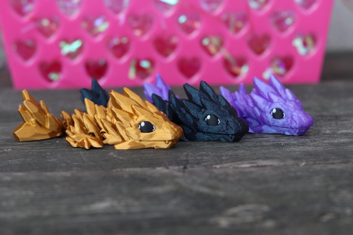 3D Printed Mini Flexi Fidget Dragon | 3D Printed Fidget | Articulated ...