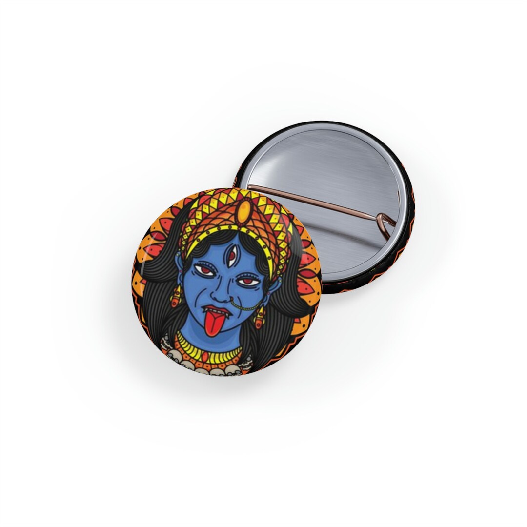 Kali Hindu Goddess Metal Pin Button - Unique and Stylish Devotional ...