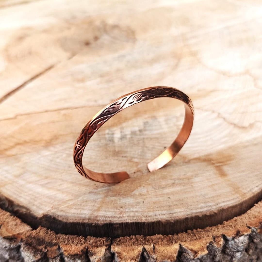 Dual Pattern Floral Vine Bracelet | Women Copper Bracelet | Women ...