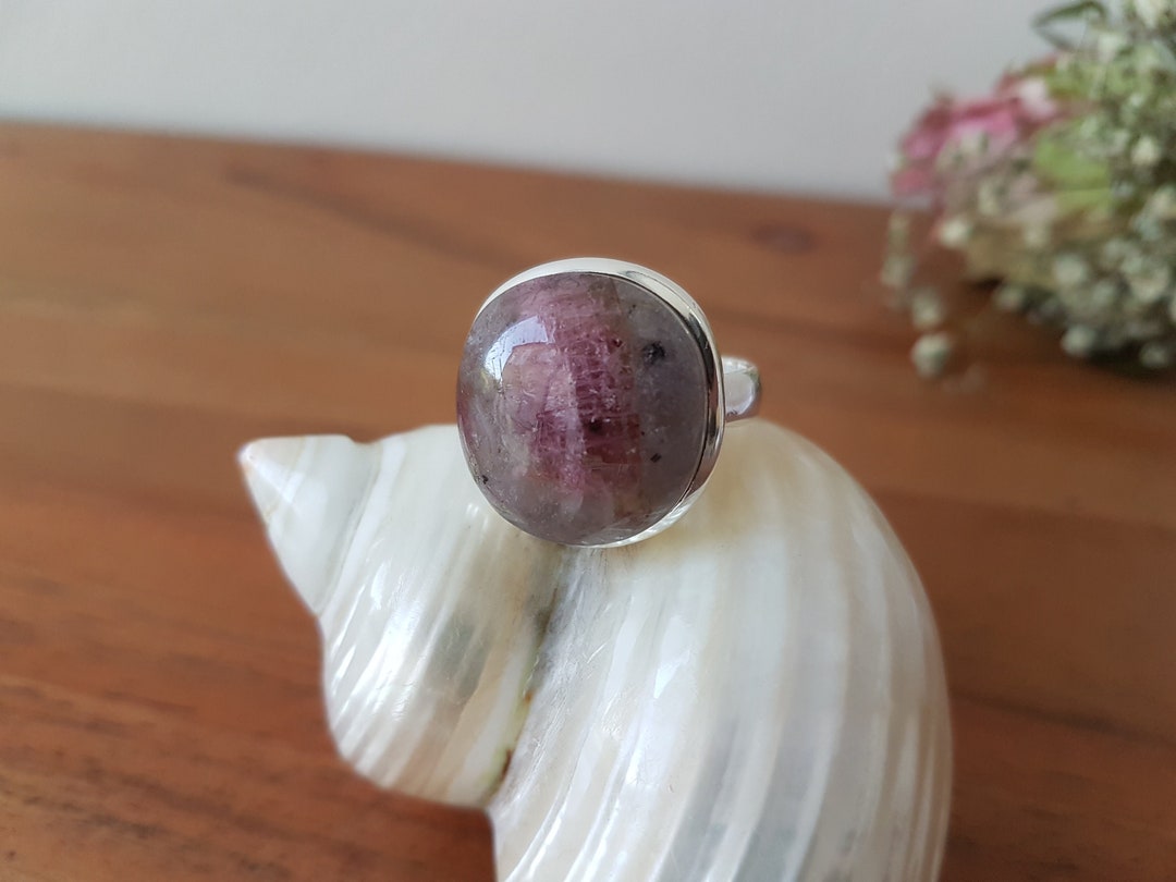 Thulite , Thulite Ring , Thulite Ring in Silver , Silver Ring With ...