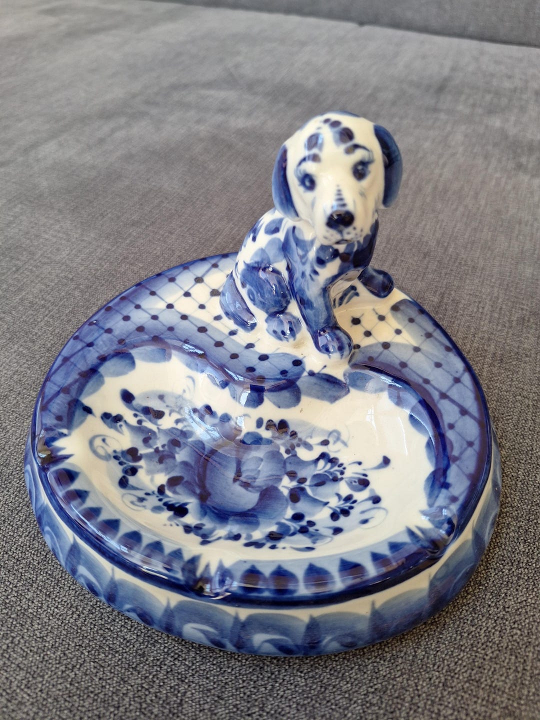 Gjel Factory Ceramic Ashtray or Jewelry Tray, Hand Painted Gjel Old ...