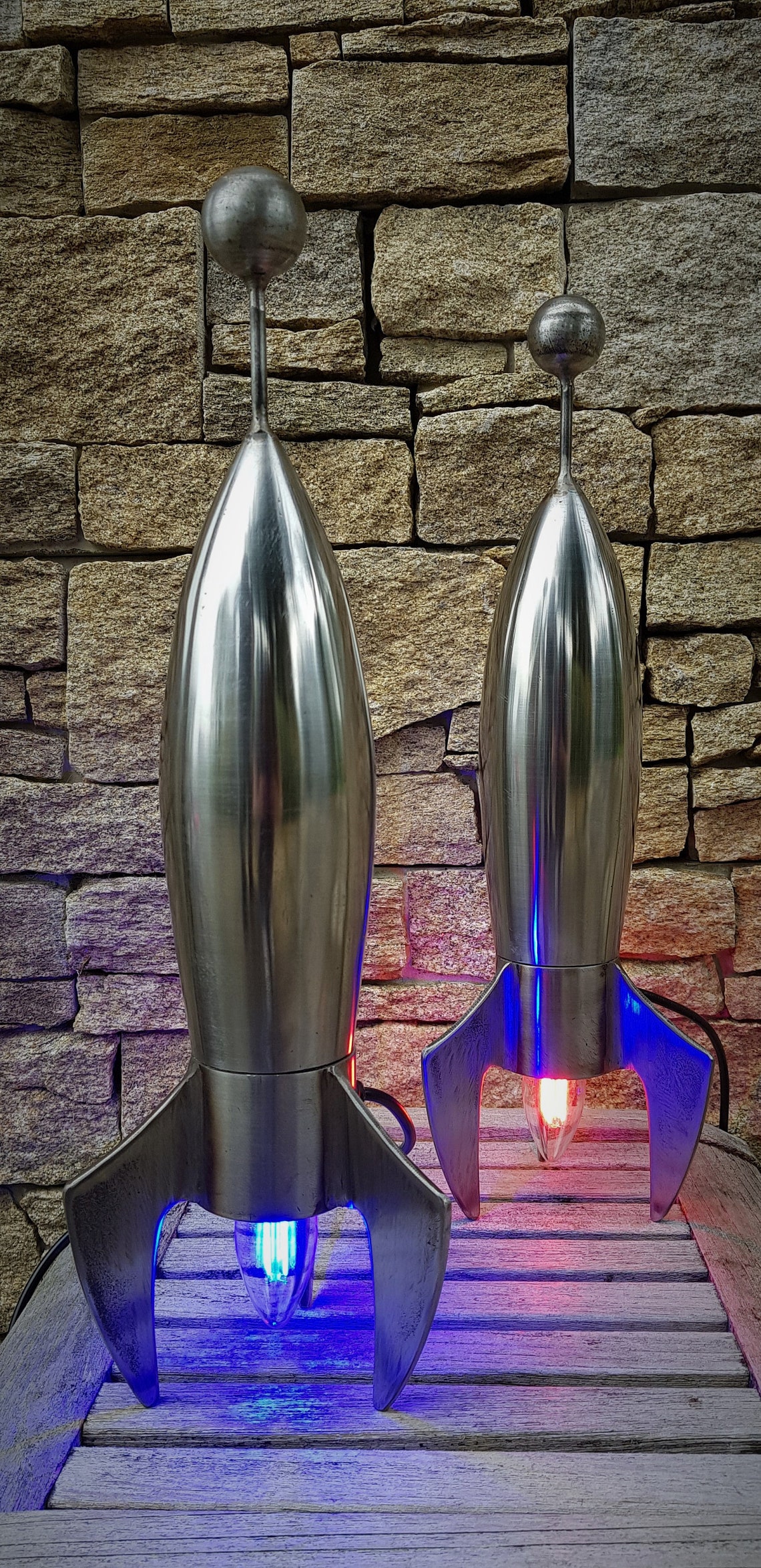 Retro Rocket lamps Metal Space ships Amazing Lamps Sci | Etsy