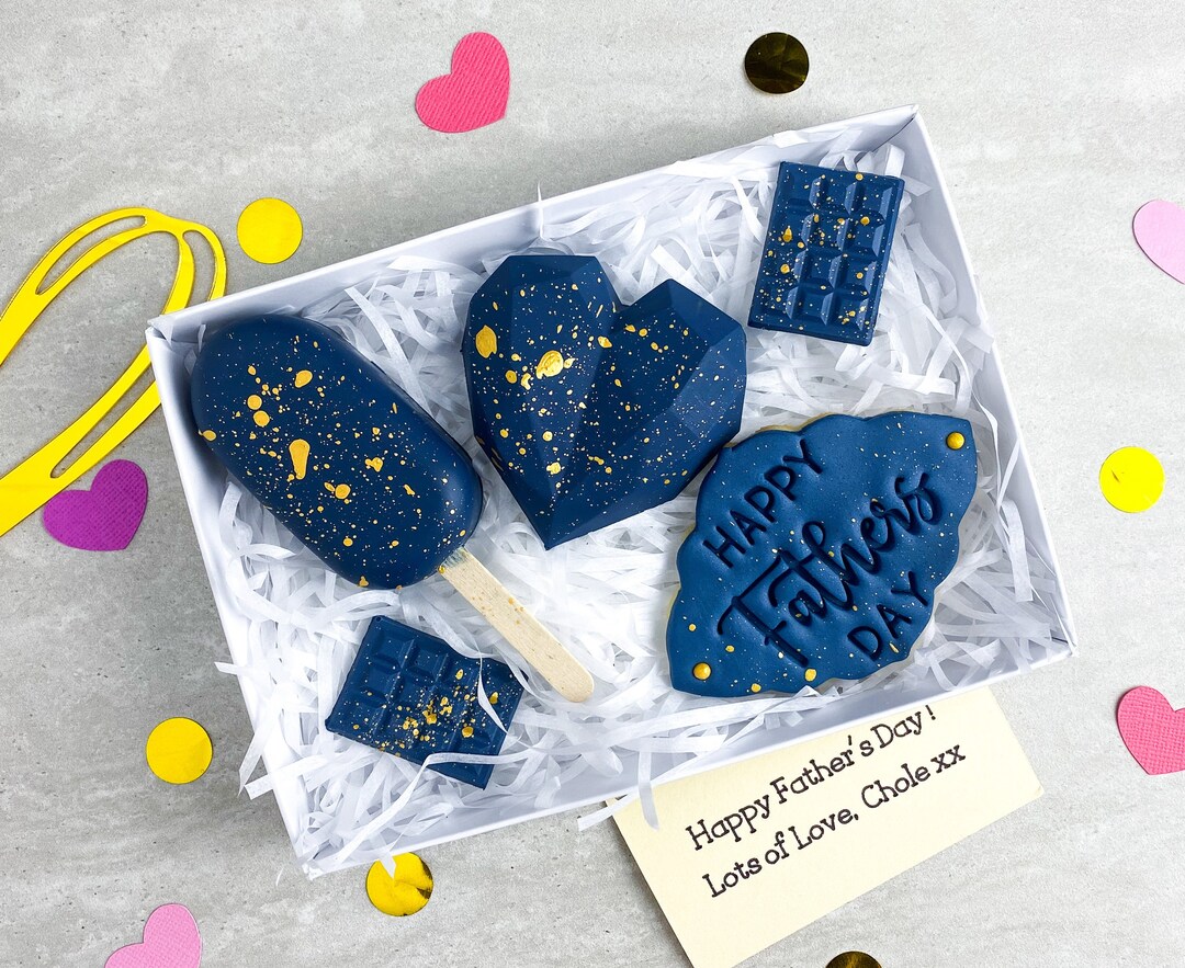 Father's Day Cakesicle Treat Box New Dad Grandad Blue Treat Box for Dad ...