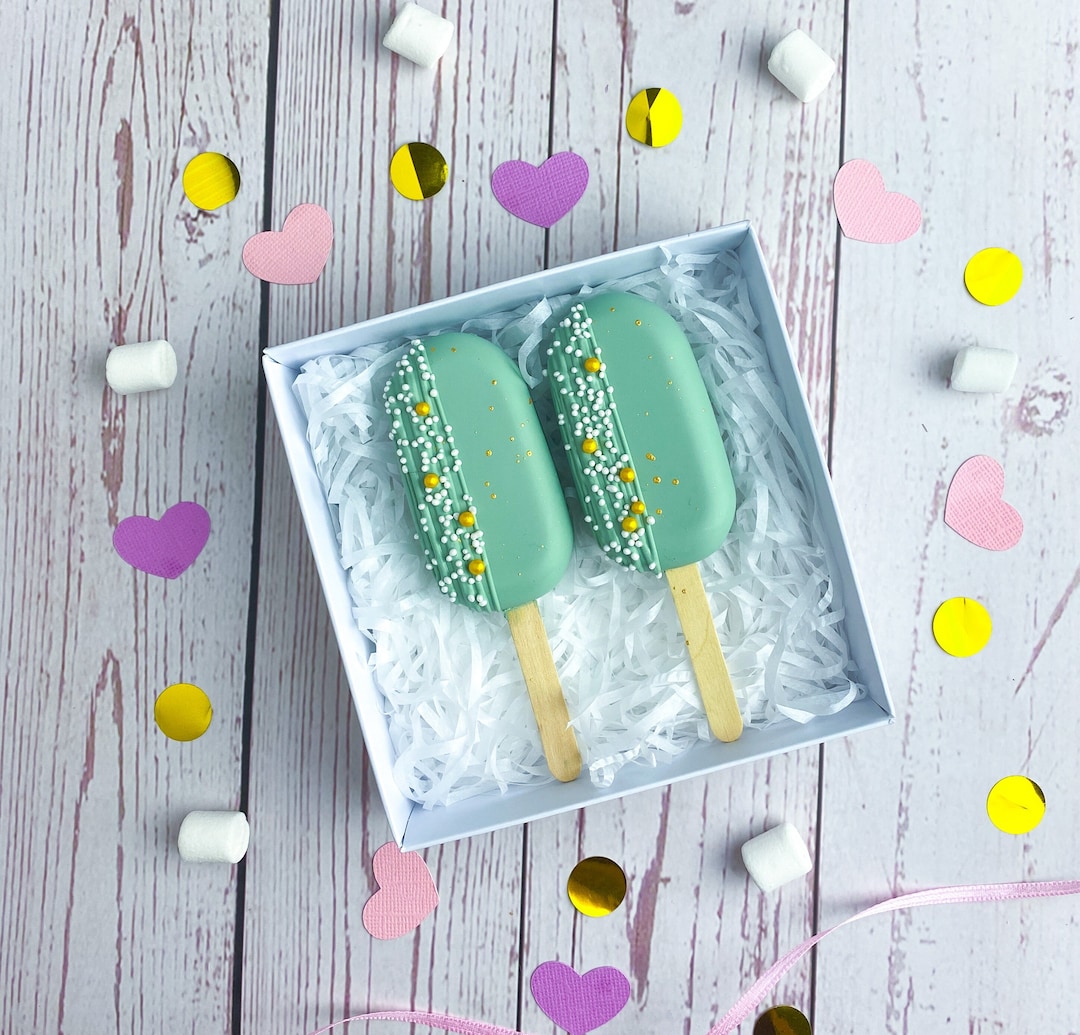 Set of 2 Cakesicle Box - Party Favour - Wedding Favour - Small Gift ...