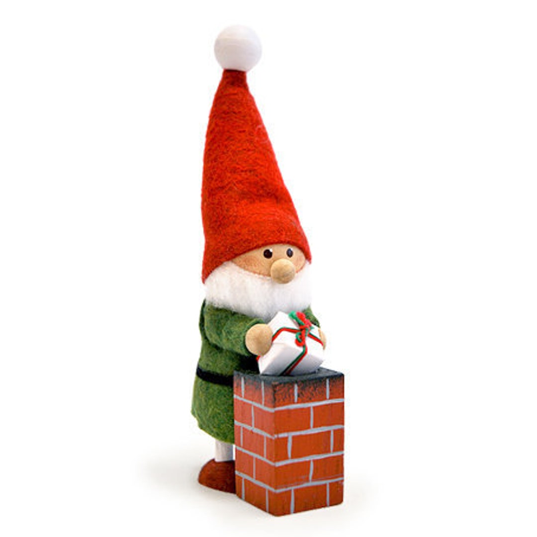Santa Puts Gift in the Chimney, Christmas Tree Ornaments, Christmas ...
